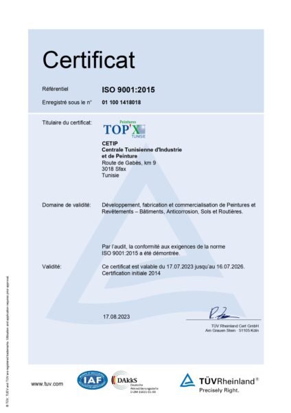 Certificats - Cetip TOP'X